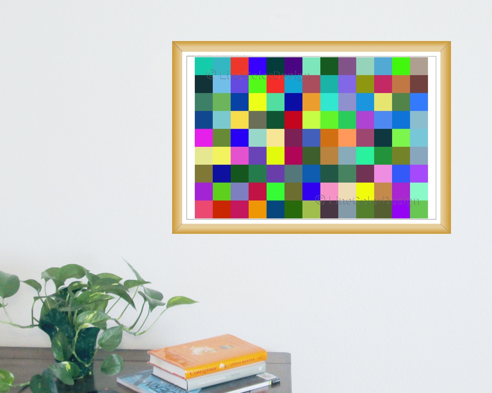 Printable Geometric Pixel Art 16x24 Random Colors | Etsy