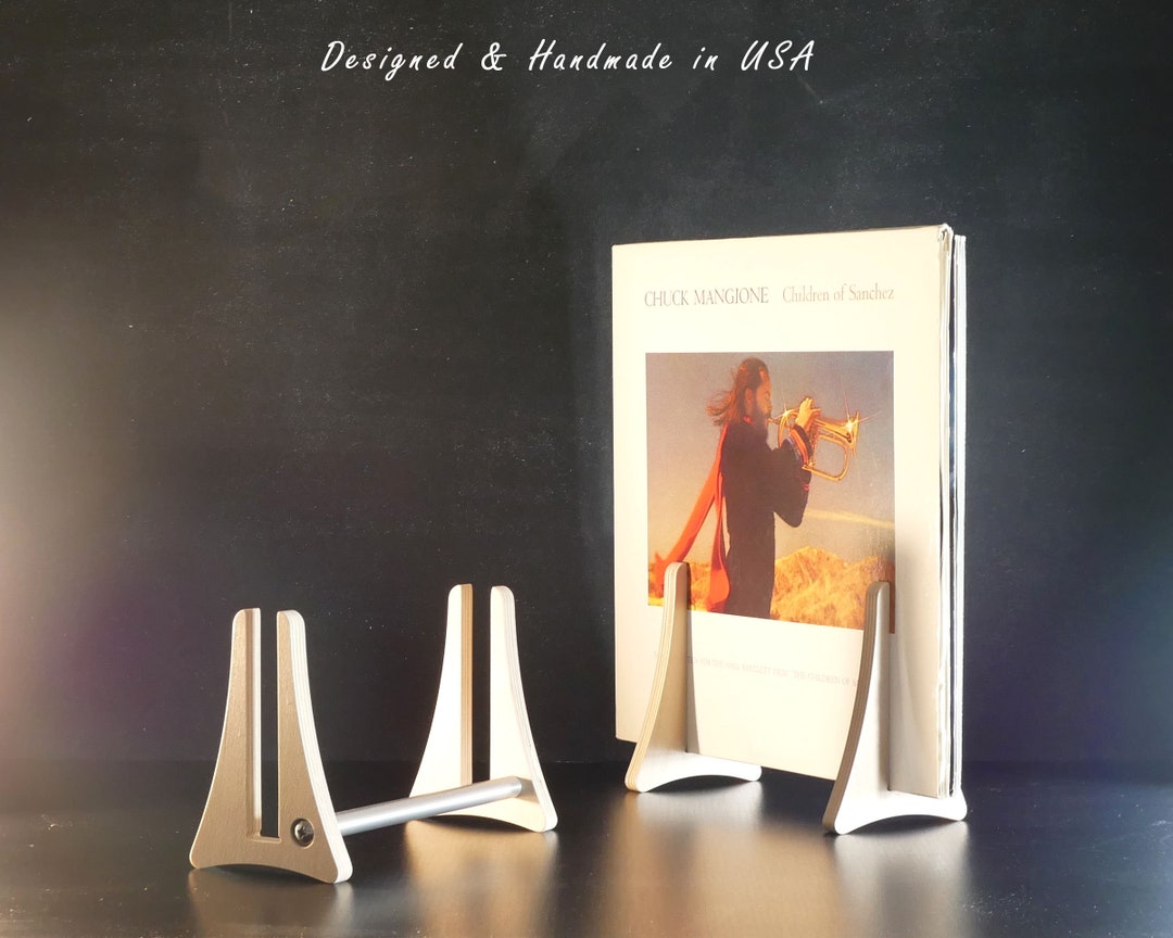 Vertical Record Stand Holds 5 Albums | Minimalist Showcase Storage for ...