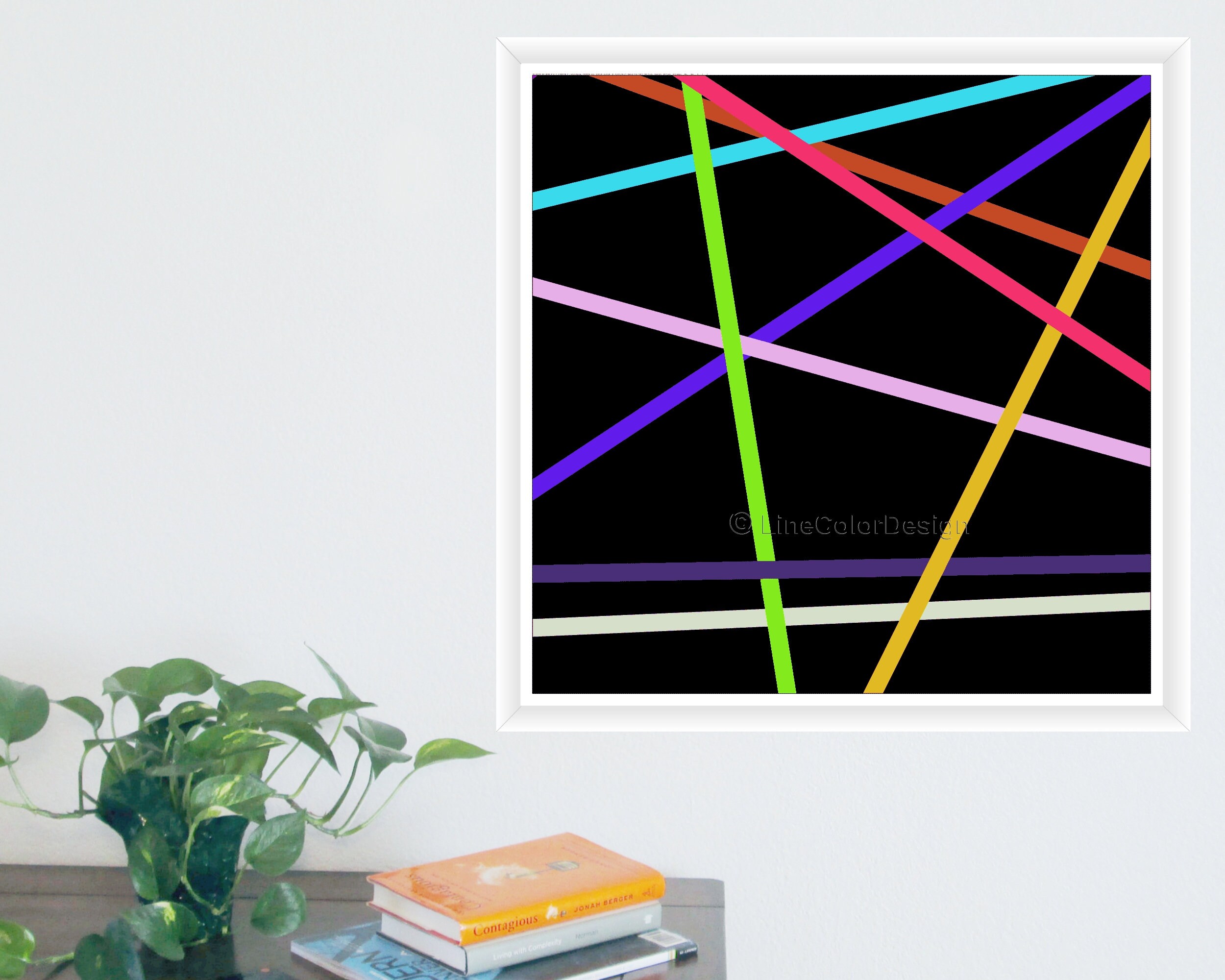 Abstract Printable Wall Art Colorful Geometric Line Art - Etsy