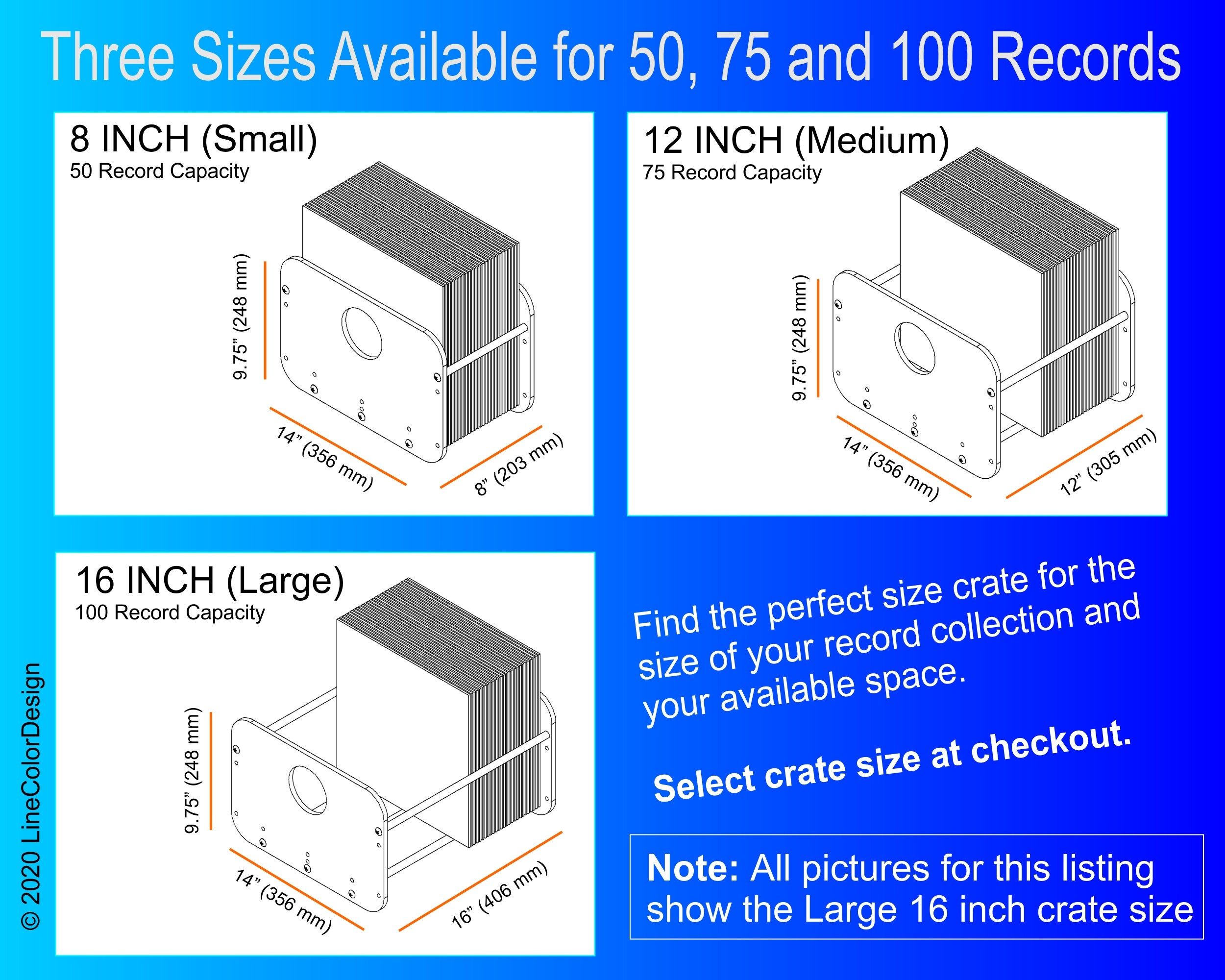 Tabletop Record Storage Rack Handmade in USA Vinyl LP Crate | Etsy