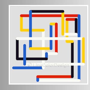 Downloadable Digital Wall Art | Geometric Line Print for Modern Office ...