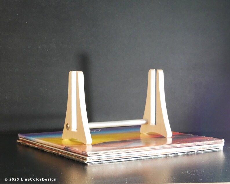 Vertical Record Stand Holds 5 Albums | Minimalist Showcase Storage for ...
