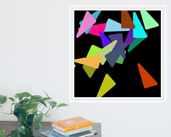 Square Printable Abstract Random Art Colorful Geometric Wall | Etsy