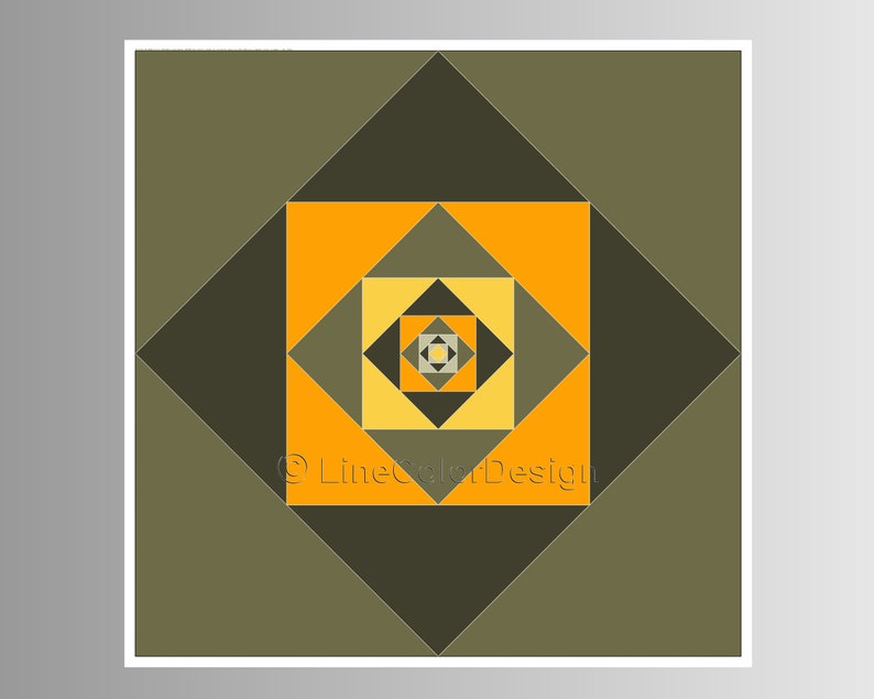 Geometric Printable Artwork 24x24 Square Size Orange and - Etsy