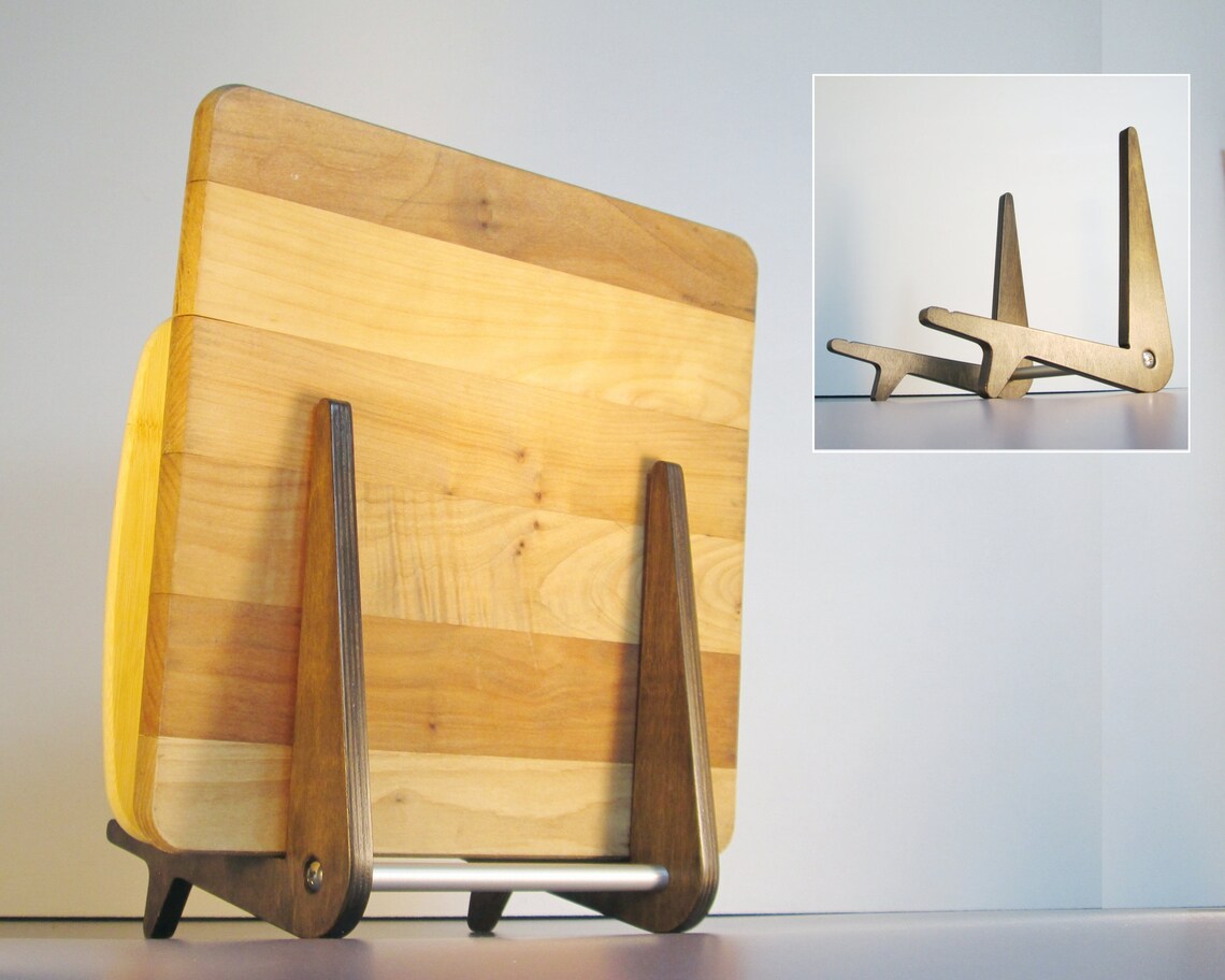 Cutting Board Stand Modern Wood Chopping Board Storage Rack - Etsy