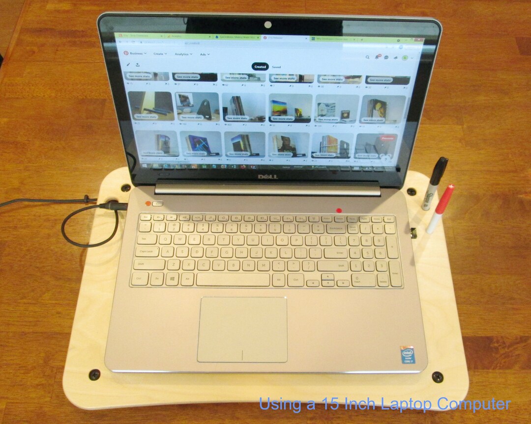 Portable Travel Desk Tray for Laptop Computer, Wood Table Surface for ...