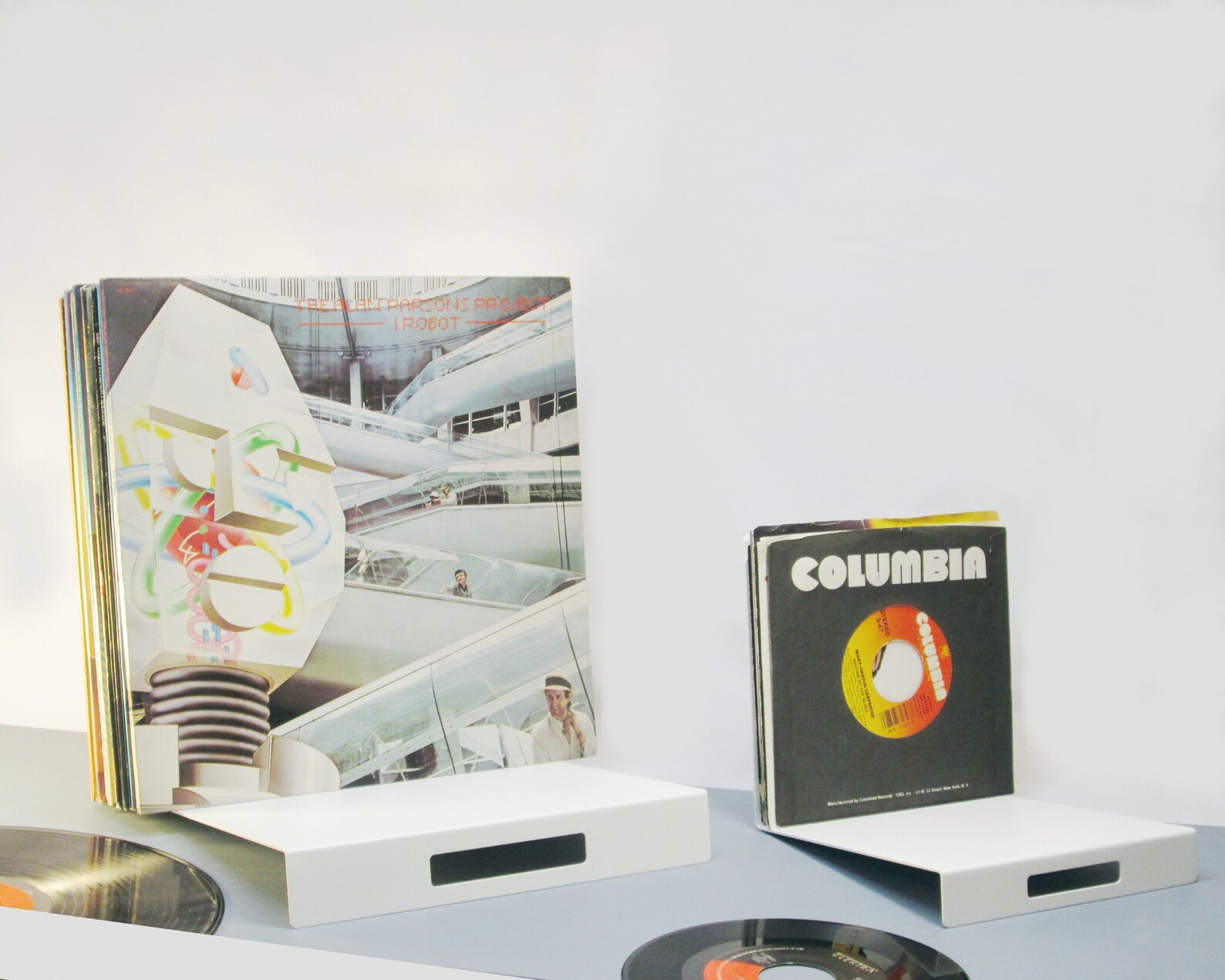 Vinyl Record Holder for Long Play and 45 RPM Singles White | Etsy