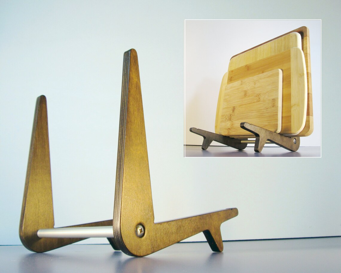 Cutting Board Stand Modern Wood Chopping Board Storage Rack | Etsy