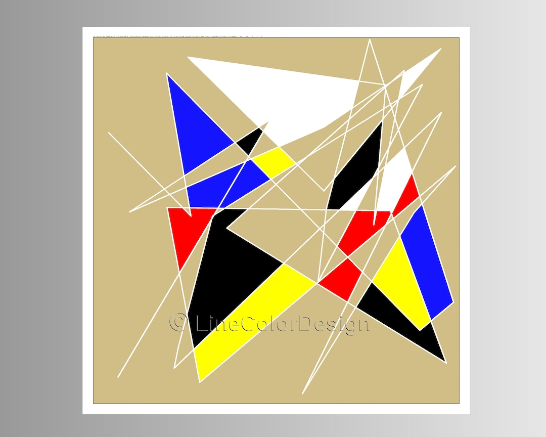 Square Art Print, Abstract Modern Geometric Primary Colors, Printable ...