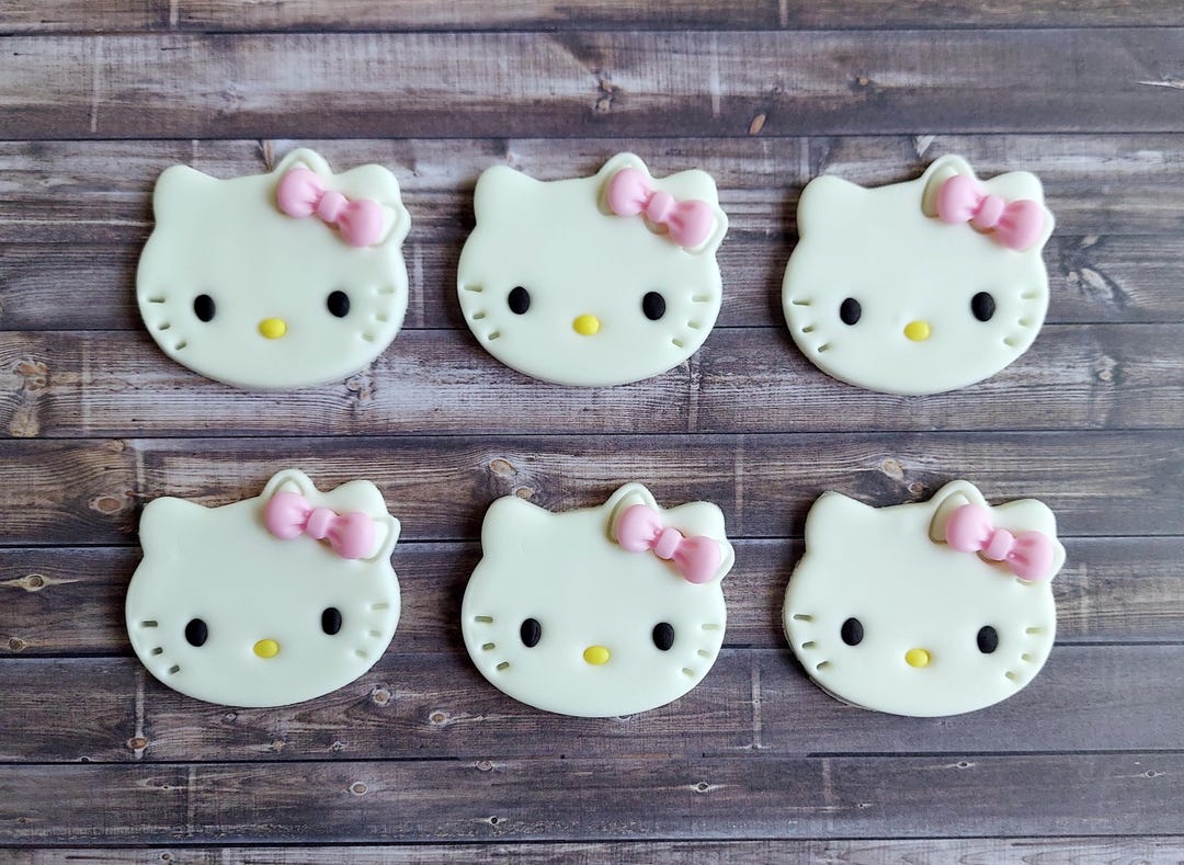 2D Fondant Kitty Cupcake Toppers, 12 Pieces - Etsy