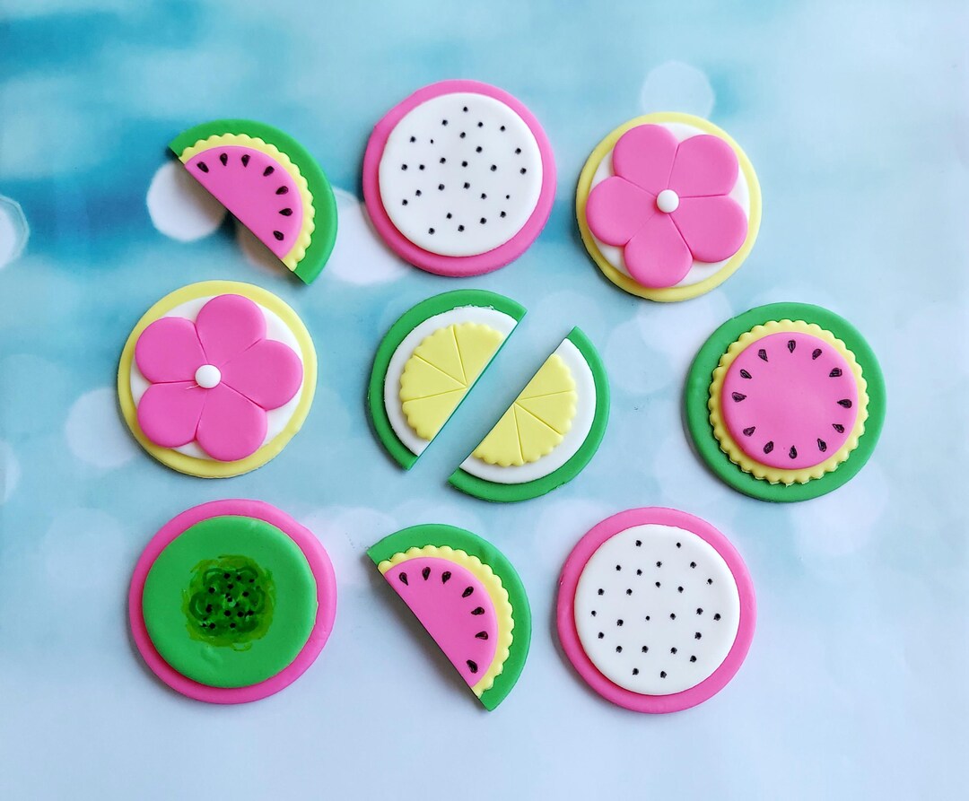 Assorted Tropical Fruits Cake & Cupcake Toppers - Etsy