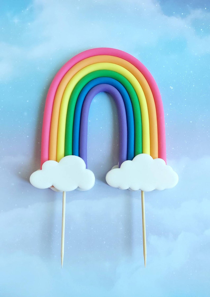 Large Rainbow Cake Topper | Etsy