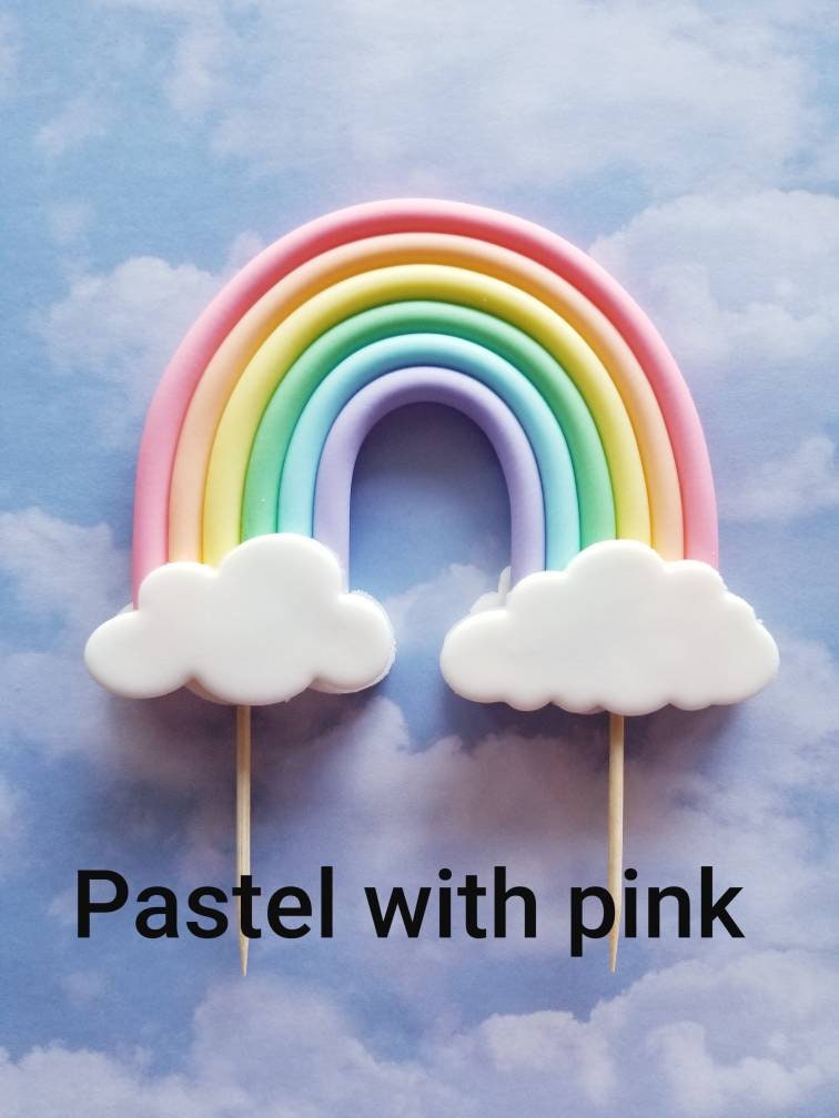 Large Rainbow Cake Topper | Etsy