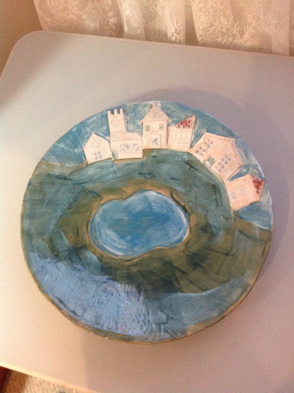 Handmade Large Ceramic Platter. 'winter Magic'. - Etsy