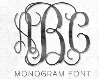 Vine monogram font | Etsy