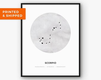 Scorpio Constellation Print Constellation Watercolor Scorpio