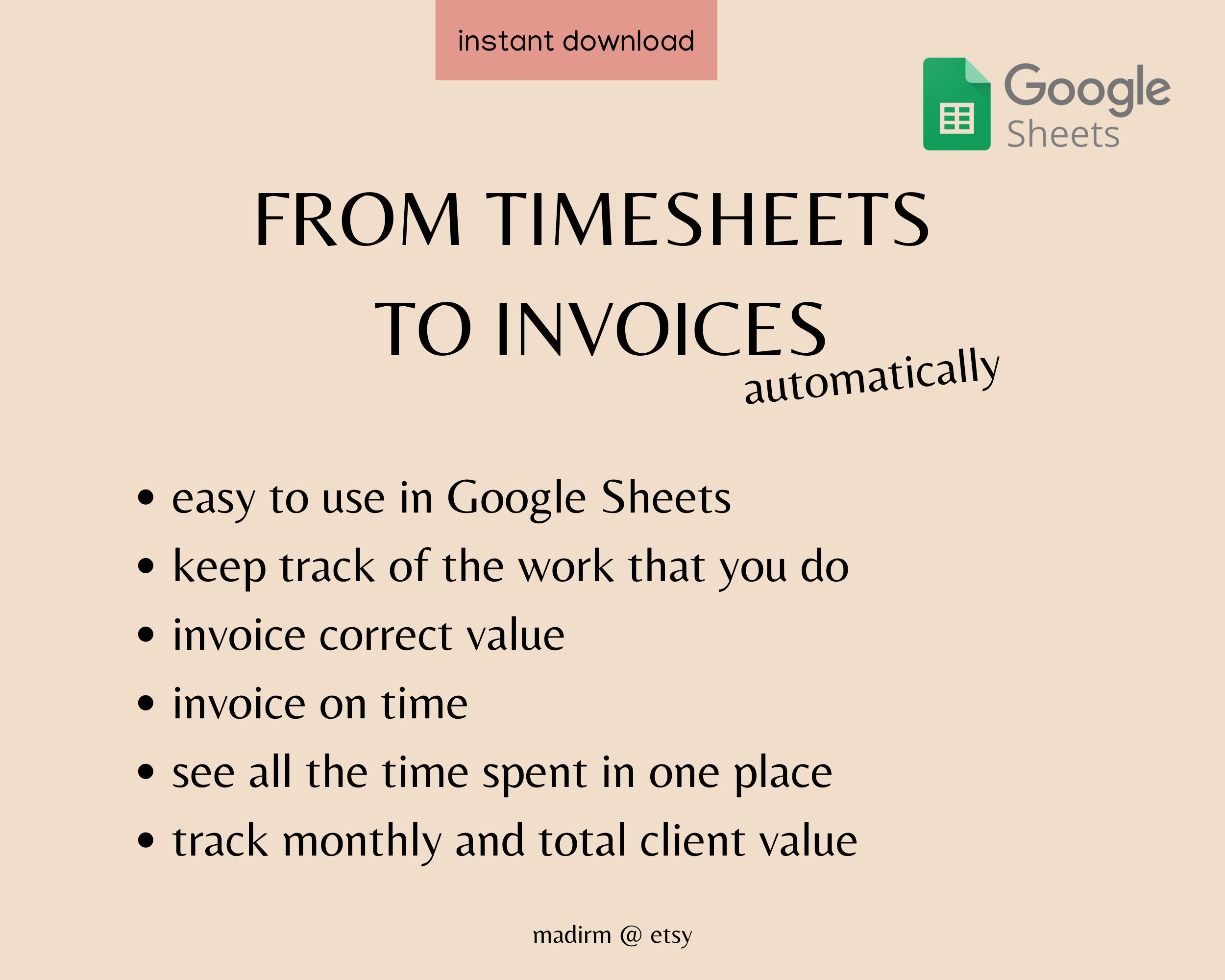 Freelancer Timesheet Template | Digital Google Sheets | Freelancer ...
