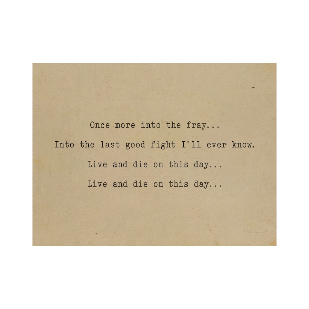 Verbatim "into the Fray" Fine Art Print - Etsy