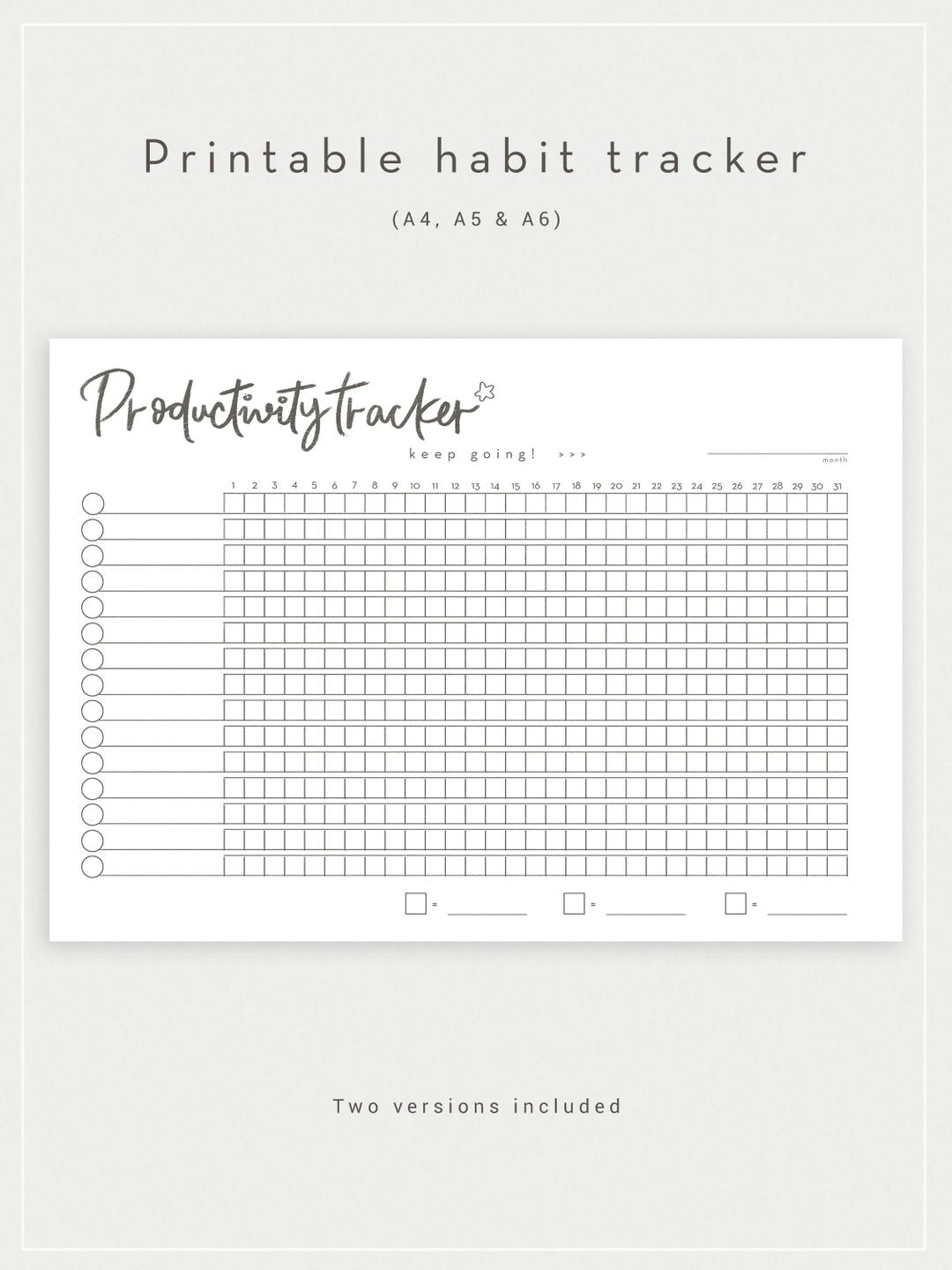 Monthly Habit Tracker | Hand Drawn, Printable, Gentle - Etsy