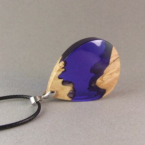 Wood Resin Pendant,resin Jewelry, Colored Resin Pendant, Purple Epoxy ...