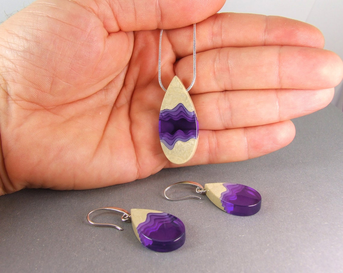 Resin Jewelry Set Resin Jewelry Set Resin Pendant Resin - Etsy