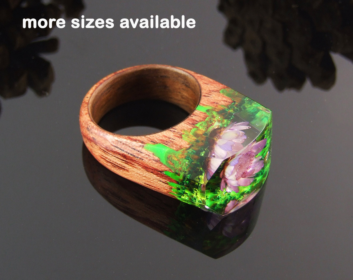 Wood Ring. Secret World Inside the Ring. Wooden Rings for Women. Wood ...