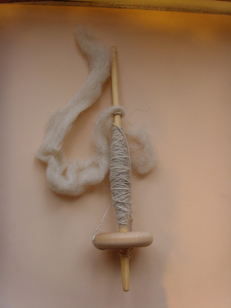 Drop Spindle With Wooden Whorl and Wool Kit - Etsy UK