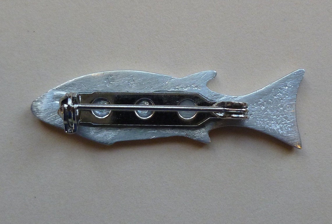 Replica Roman Fish Brooch - Pewter and Enamel - Etsy