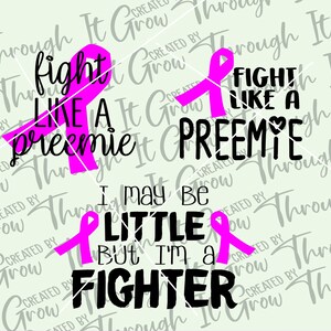 Fight Like a Preemie Bundle SVG - SVG Cut File - Circut Silhouette File ...