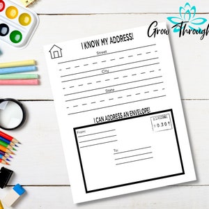 Learning Worksheet I Know My Address Homeschool Worksheet Wipe off ...