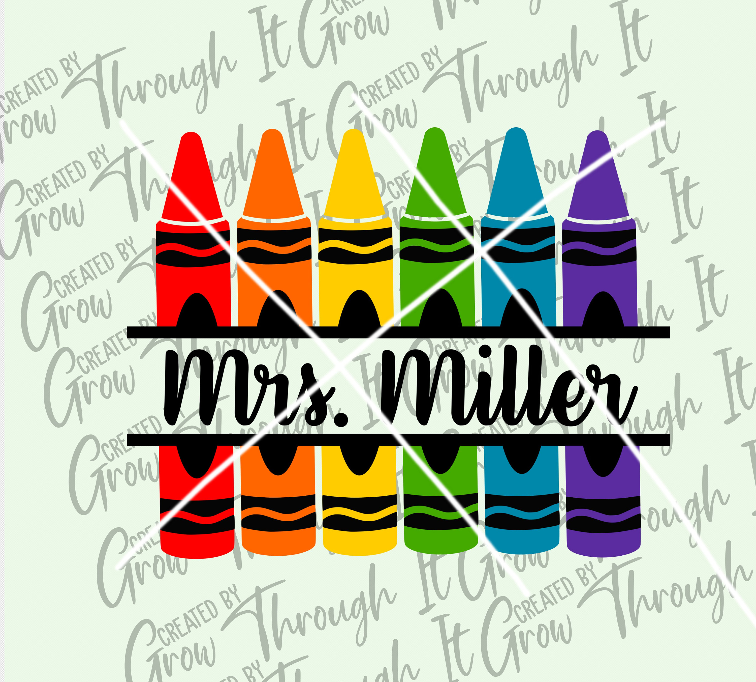 Teacher SVG Crayons SVG School Crayon Name Personalized | Etsy