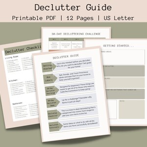 Declutter Guide - 30 Day Declutter Challenge - Printable Declutter ...