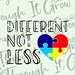 Autism Svg Different Not Less puzzle Piece Heart Autism - Etsy