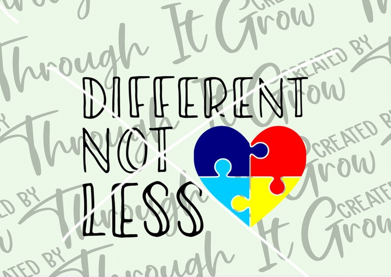 Autism Svg Different Not Less puzzle Piece Heart Autism | Etsy
