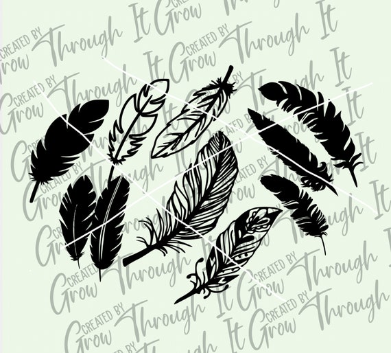 Feather Bundle SVG Cut File Feather Vector Circut | Etsy