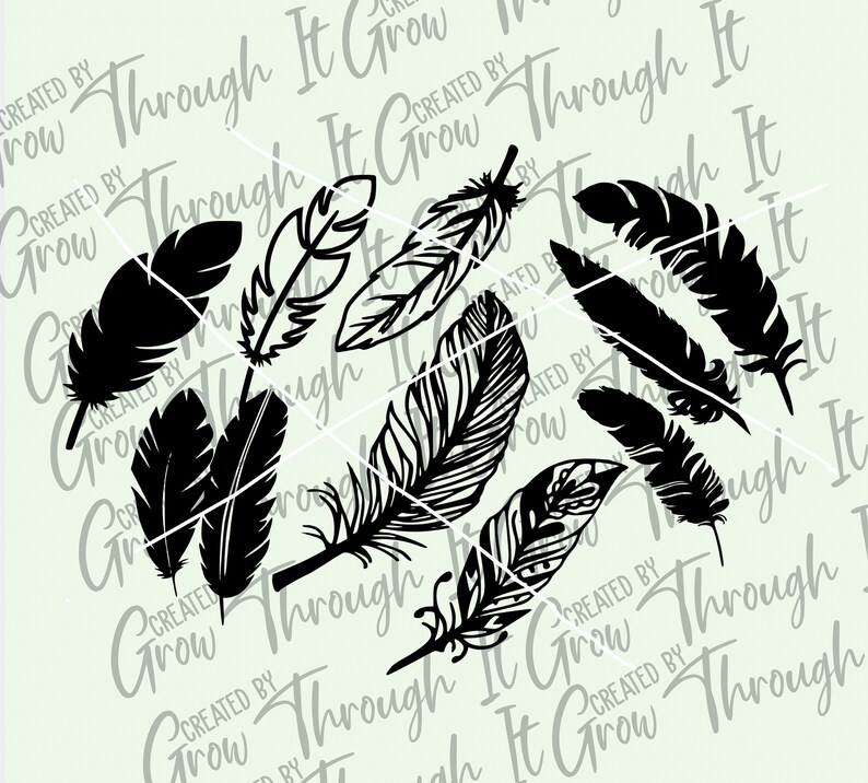 Feather Bundle SVG Cut File Feather Vector Circut | Etsy