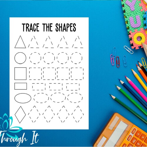 Preschool Shapes Trace the Shapes Pre-k Curriculum - Etsy