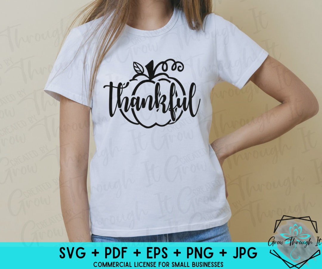 Thankful SVG - Cute Thankful Pumpkin- Fall Home Decor - Thanksgiving ...