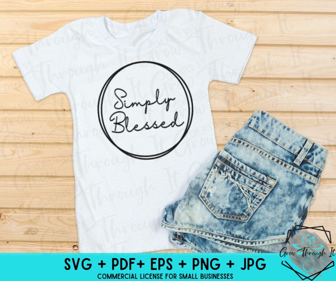Blessed SVG - Simply Blessed- Clip Art Cut File for Cricut & Silhouette ...