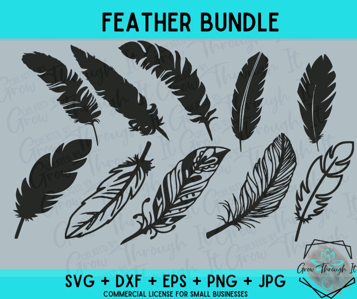 Feather Bundle SVG Cut File Feather Vector Circut - Etsy