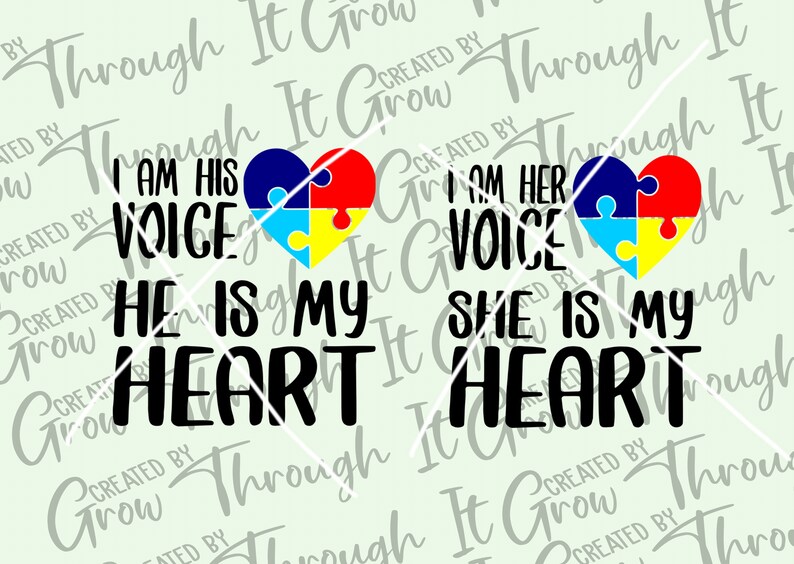 Autism Svg I Am His Voice He is My Heart I Am Her Voice - Etsy