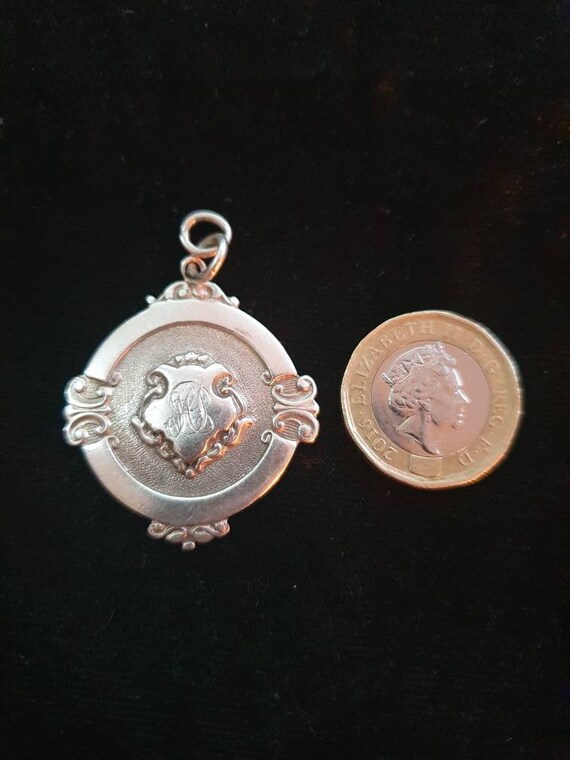 Antique, Sterling Silver Watch Fob Medal, Maker T.S 1… - Gem