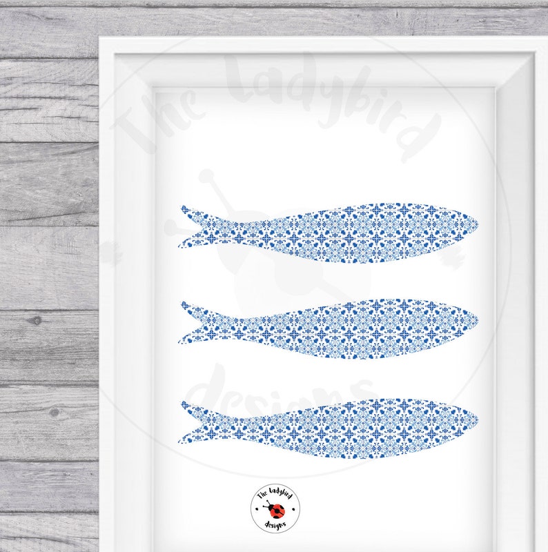 Tile Pattern Portuguese Sardines Printable Wall Art - Etsy