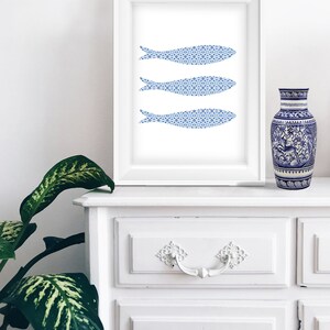 Tile Pattern Portuguese Sardines Printable Wall Art - Etsy