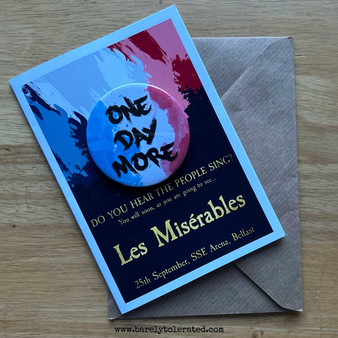 Les Misérables Reveal Card & Badge / Les Miserables Greeting Card - Etsy UK