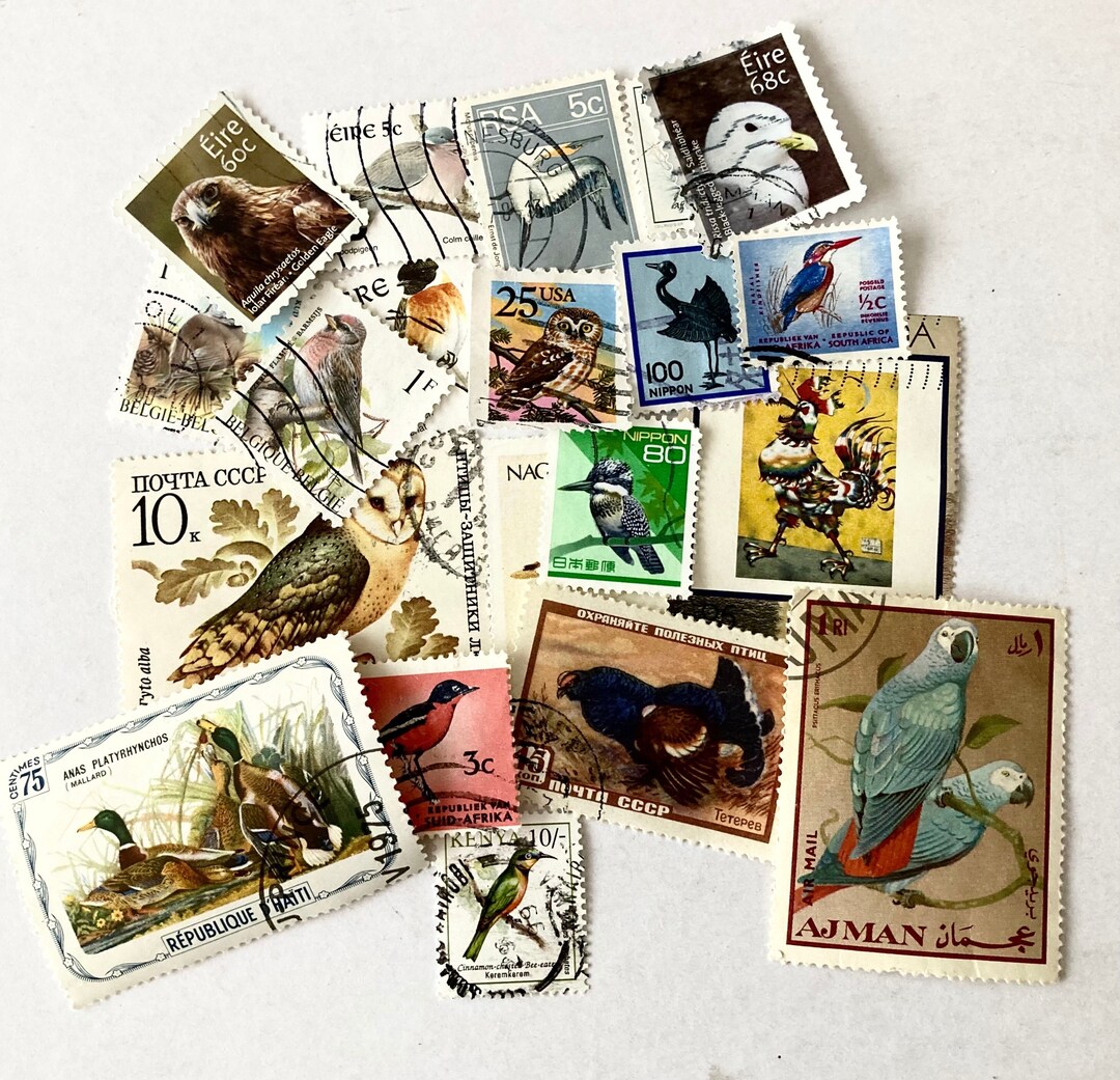 20 Bird Postage Stamp Pack 1, What You See is What You Get - Etsy UK