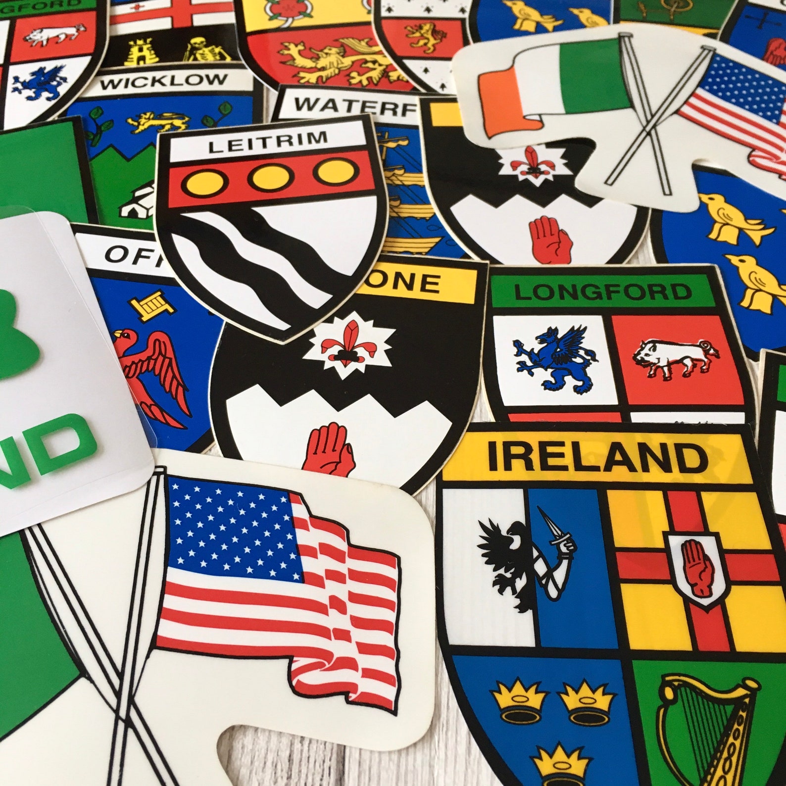 Ireland Stickers Irish County and Country Vintage Adhesive | Etsy