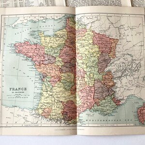 1925 Map of France History Pages - Etsy