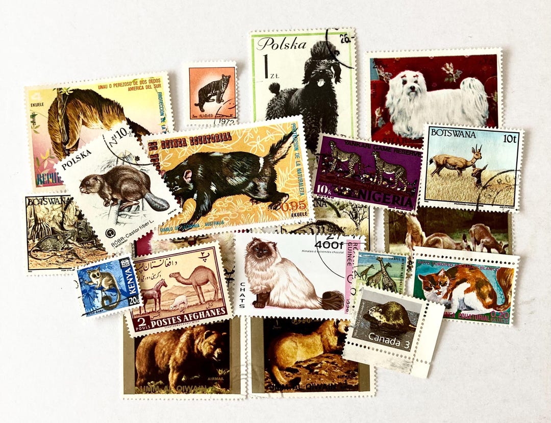 20 Animal Postage Stamps 1, What You See is What You Get - Etsy