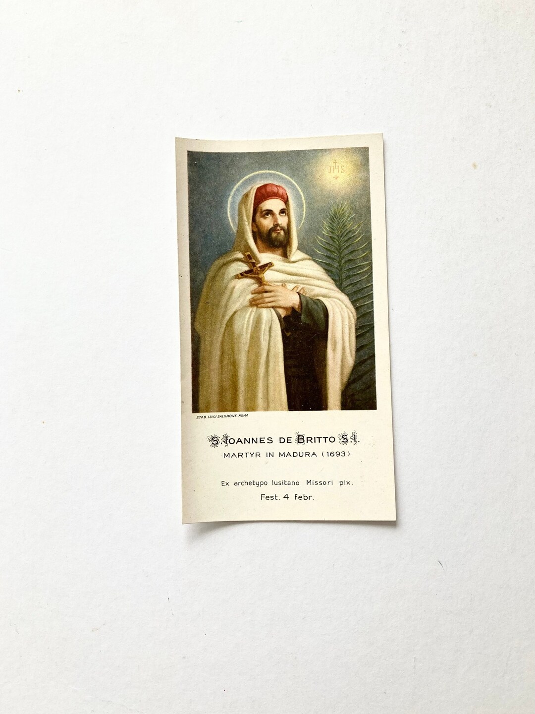 Saint John De Britto Holy Card - Etsy